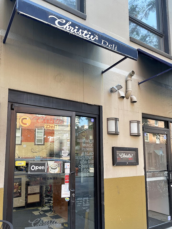 The entrance to Christie's Deli isn't just a doorway—it's a portal to sandwich nirvana, where Philadelphia's hungry masses find delicious salvation.