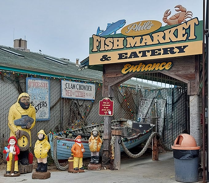 The entrance to Phil's is like the cover of a well-loved cookbook – promising familiar comfort and delicious surprises within.