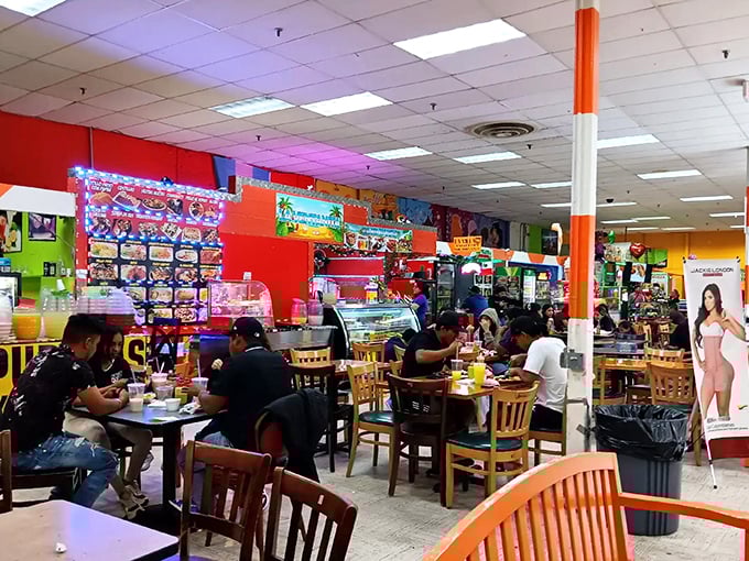 The food court—where shopping stamina is restored with authentic flavors that remind you Florida's cultural melting pot extends well beyond Miami.