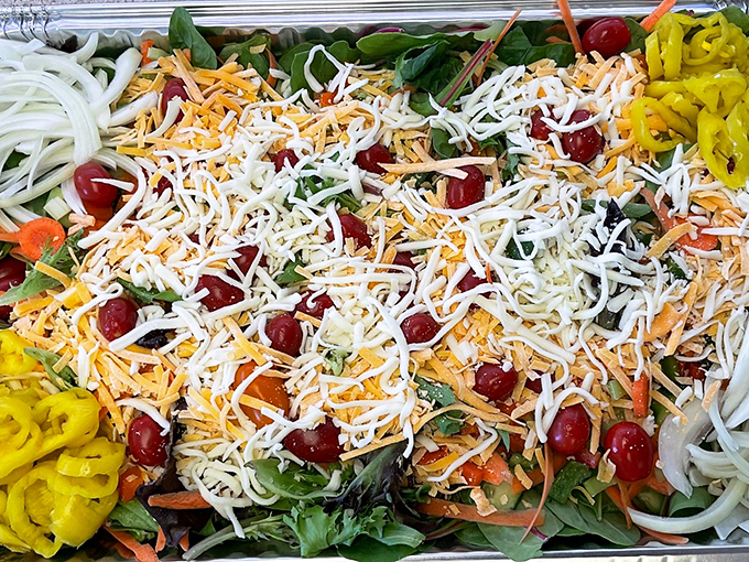 This isn't just a salad – it's what vegetables dream of becoming when they grow up, a colorful supporting cast for the smoky stars.