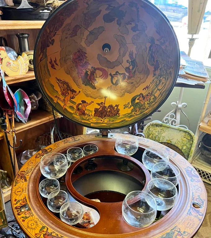 Not just a bar but a conversation piece with a geography lesson built in—perfect for armchair travelers with sophisticated thirsts.