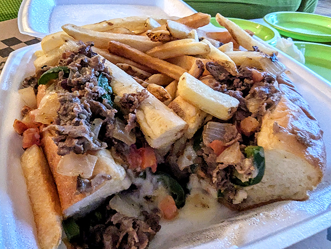 The Philly cheesesteak reimagined. This hoagie doesn't just honor tradition—it elevates it with generous portions and perfect bread-to-filling ratio.