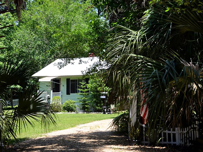 Hidden behind palms and pines, Yankeetown's homes embrace Old Florida charm – no HOA-mandated color schemes, just genuine coastal living.