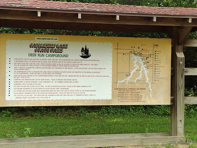 The park map – because even in nature's playground, nobody wants to accidentally hike to the next county looking for bathrooms.