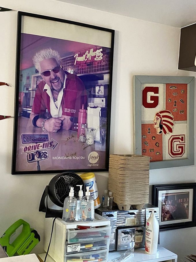 The wall of fame reveals this hidden gem isn't so hidden after all—even food TV royalty has discovered what locals have known for years.