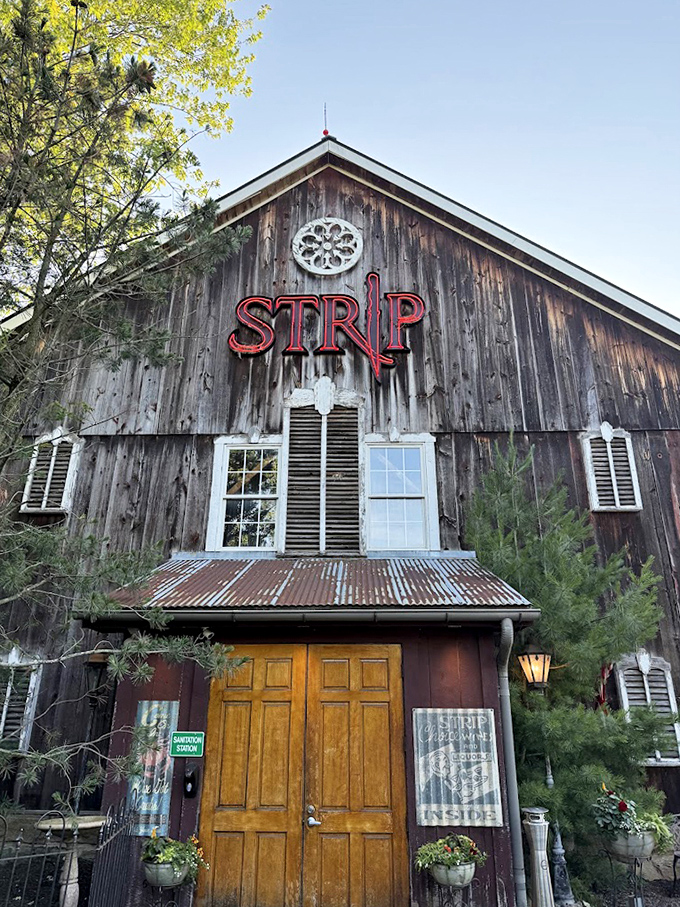 Even from outside, this barn-turned-steakhouse promises an experience that's anything but ordinary – and absolutely delivers.