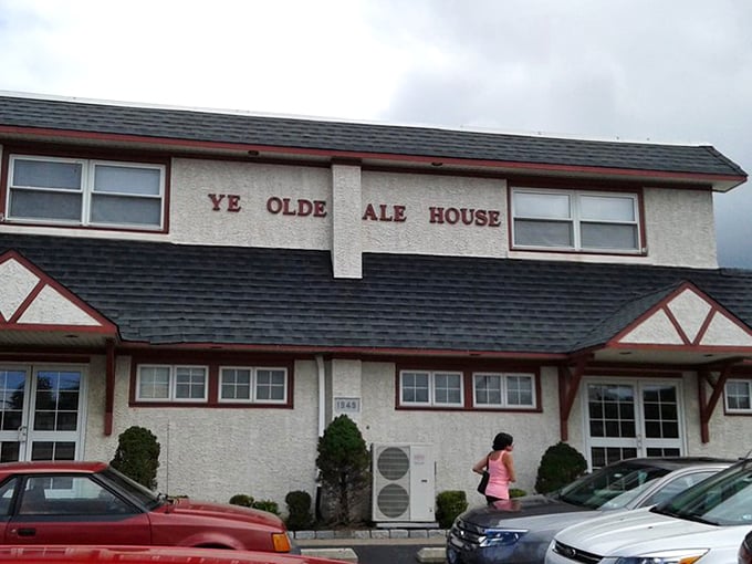 Even on cloudy days, Ye Olde Ale House stands as a beacon of comfort. That sign promises more than food—it guarantees an experience.
