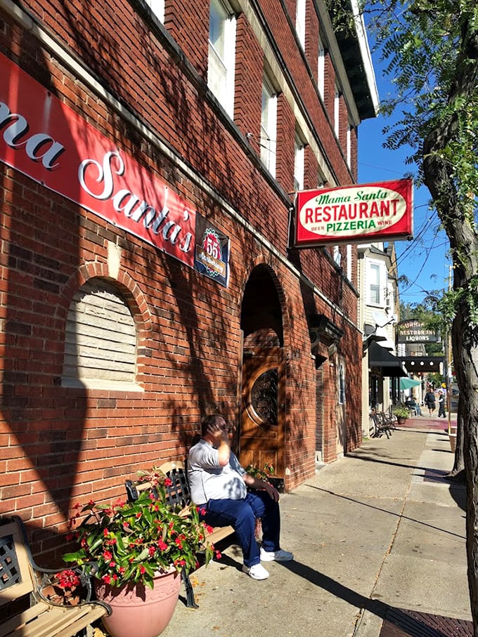 The outdoor view that frames your anticipation before stepping inside to discover Cleveland's pasta paradise.