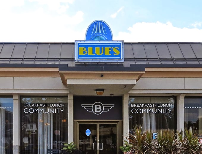 The sign that's launched a thousand road trips. Blue's Egg isn't just a restaurant name – it's a breakfast battle cry for Wisconsinites in the know.
