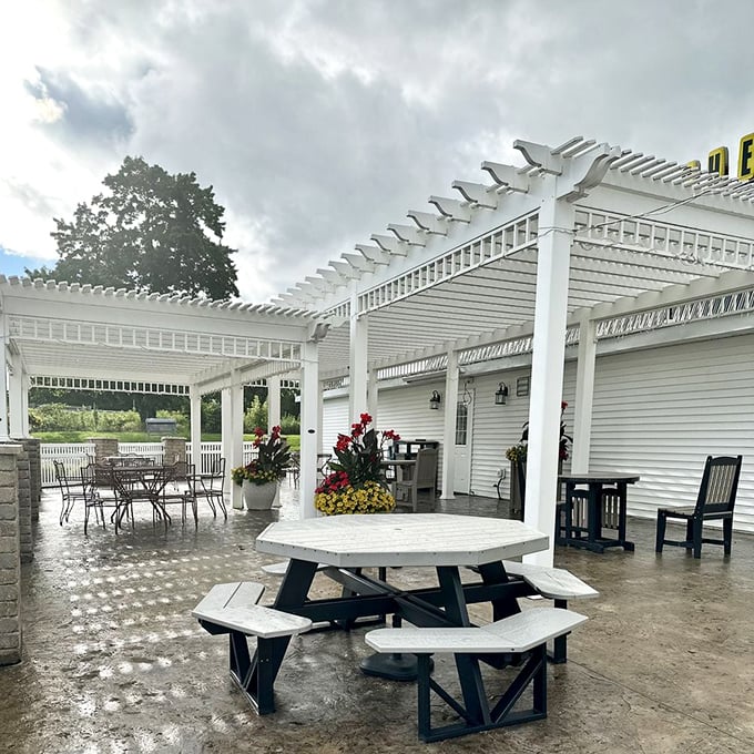 Outdoor seating extends the experience beyond four walls, letting you savor perfection under Ohio's beautiful skies.