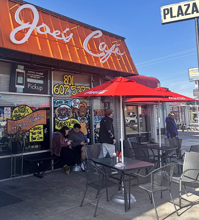 Outdoor seating where the Utah sunshine enhances your breakfast experience—because French toast always tastes better with fresh air.