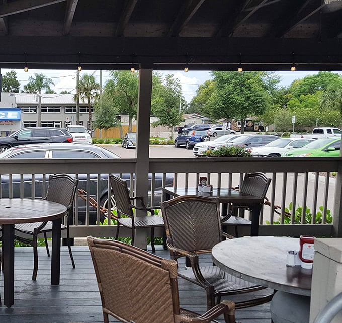 The outdoor seating area—where Florida's weather becomes the perfect side dish to your meal. Sunshine and shrimp grits were made for each other.
