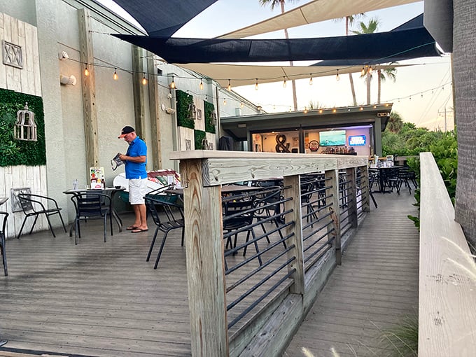 Outdoor seating where you can pretend you're on vacation even if you live three blocks away.