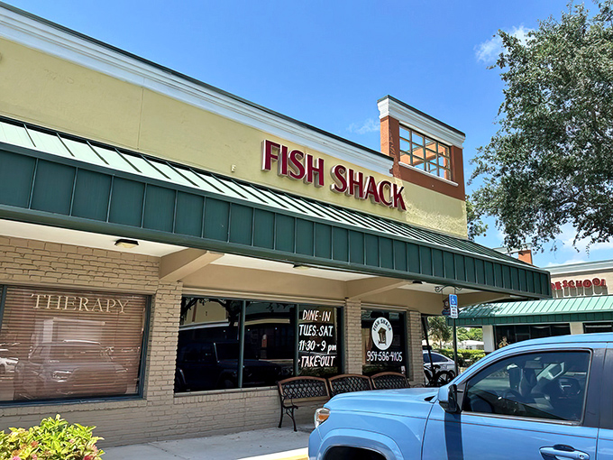 Even the exterior whispers "come in" – resistance is futile when hogfish this good awaits inside.