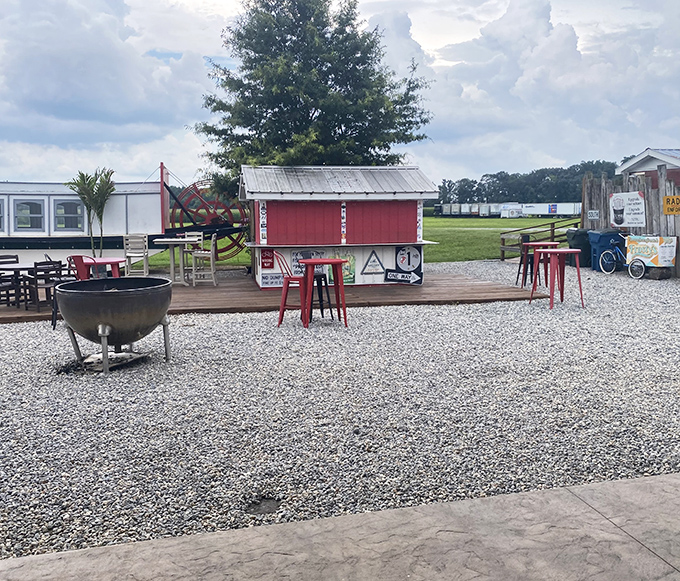 The outdoor area promises post-meal relaxation—because after consuming your weight in seafood, you might need a moment before the drive home.