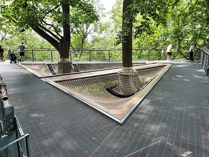 Not your average treehouse—this canopy walkway lets you lounge in nets suspended above the ground. Defying gravity never felt so leisurely.