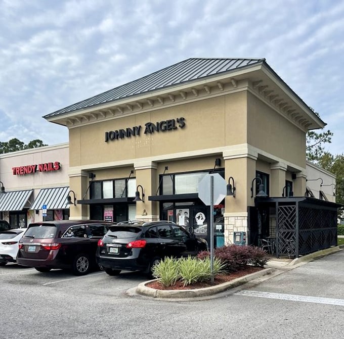 The packed parking lot tells the story before you even step inside—this unassuming spot houses breakfast treasures worth traveling miles to discover.