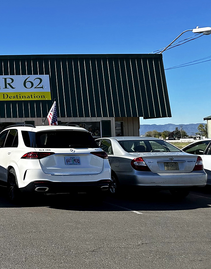 A full parking lot tells you everything you need to know—locals vote with their vehicles, and the election isn't even close.