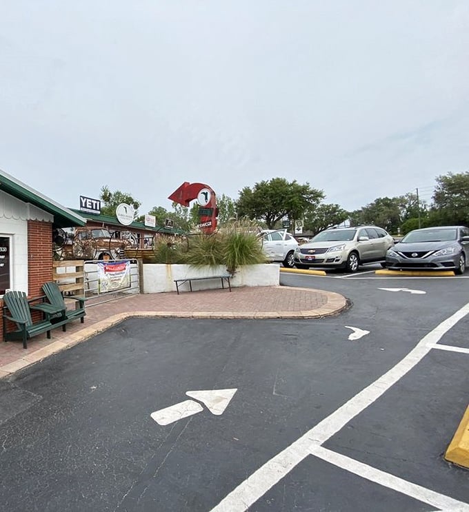 Even the parking lot tells a story—this place is popular enough to warrant clear directions, yet still feels like your own delicious discovery.