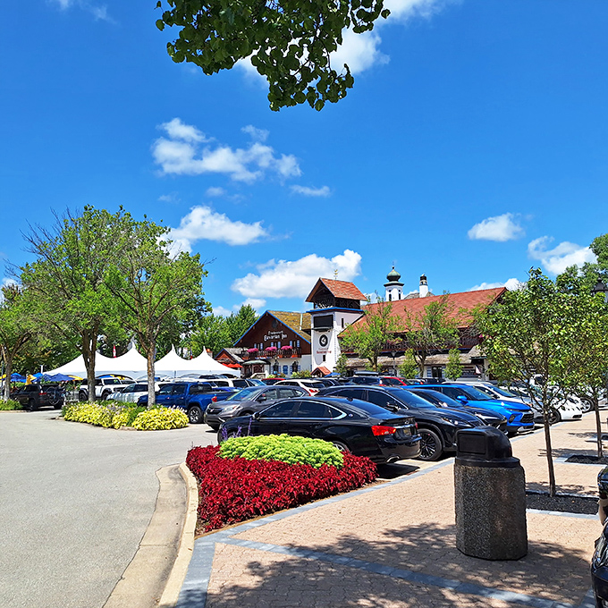 Even the parking lot looks like it belongs in a European village, with landscaping so perfect it makes waiting for your food coma to pass pleasant.