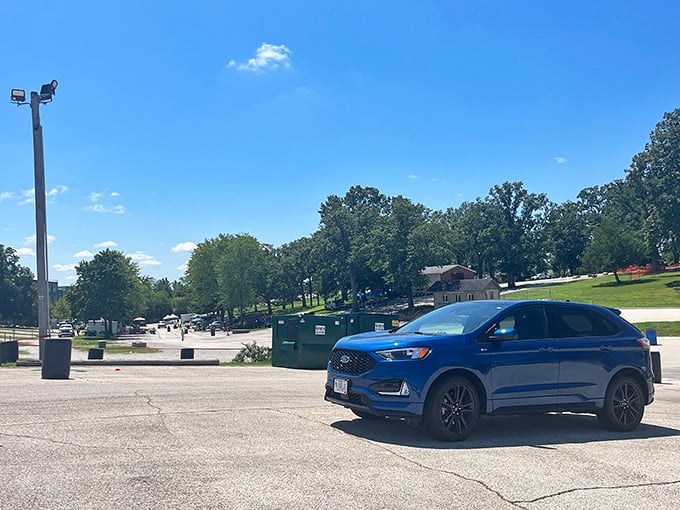 Where cars and commerce meet. The expansive parking area hints at the popularity of this beloved Wentzville institution.