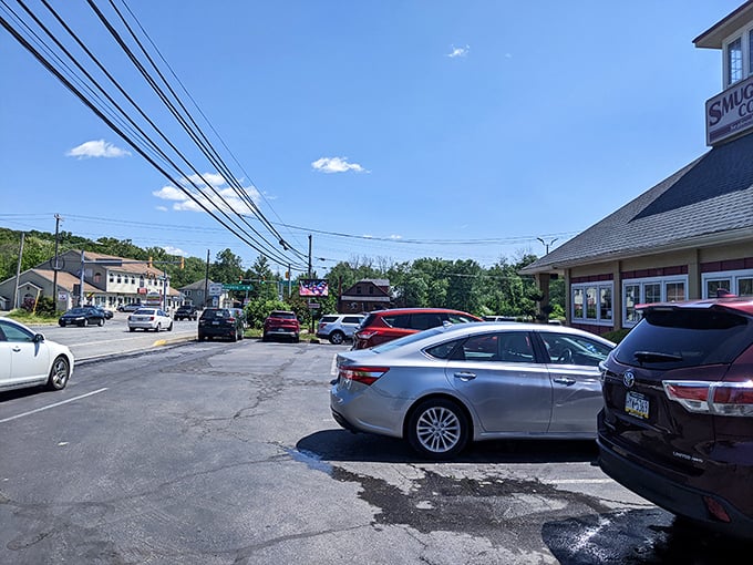 A full parking lot—the universal sign of a restaurant worth visiting. Even on weeknights, locals know where the good stuff is.