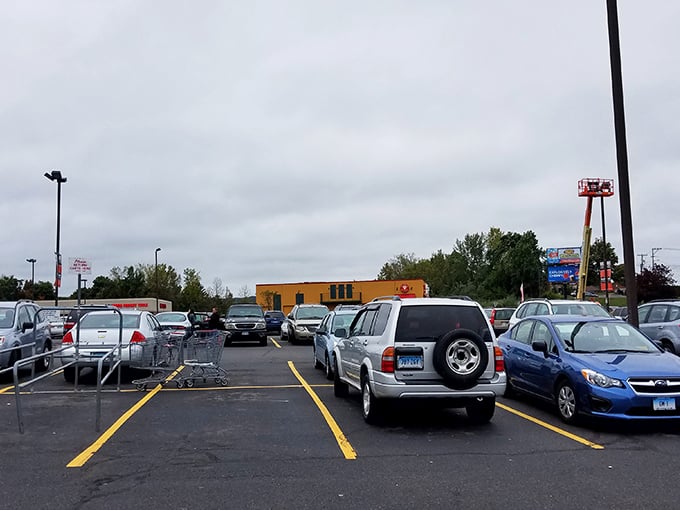 A packed parking lot—the universal sign of treasure within. Thrift store enthusiasts know: arrive early or circle patiently.