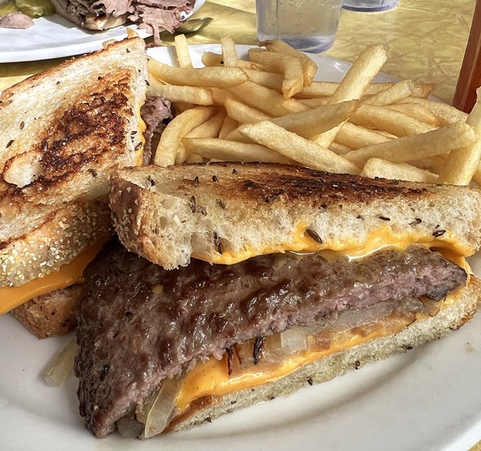 The patty melt—that perfect marriage of burger and grilled cheese that makes you wonder why they ever bothered to divorce.