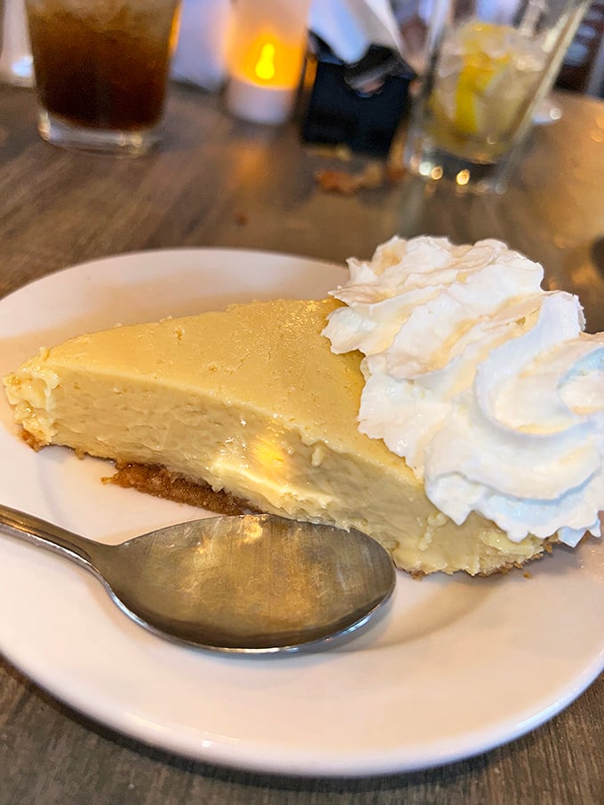 Key lime pie – because after a seafood feast, your taste buds deserve a standing ovation. That dollop of whipped cream is the encore.