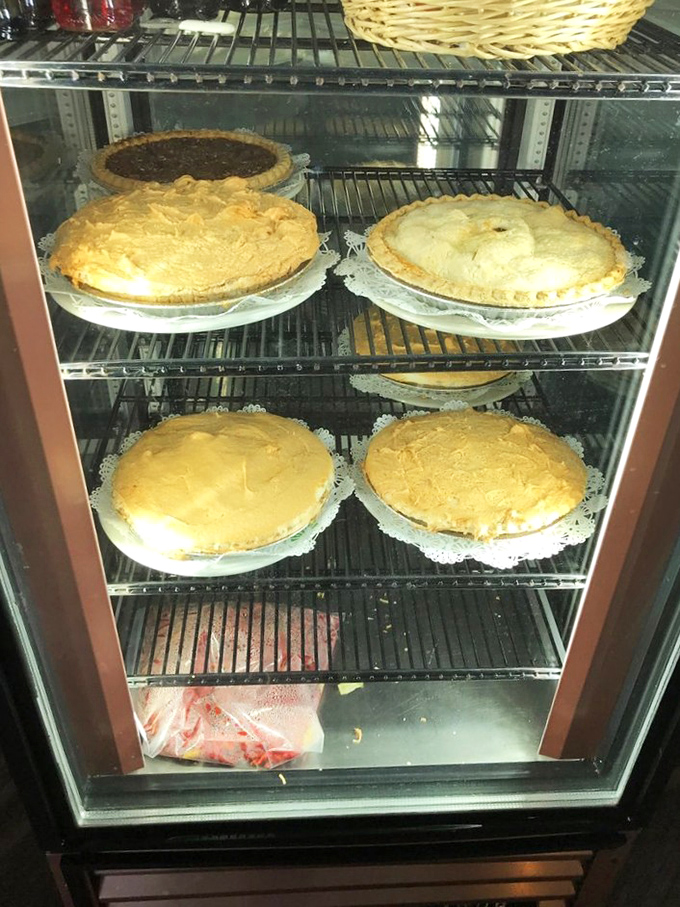 The pie case—where willpower goes to die. These homemade beauties are the reason elastic waistbands were invented.