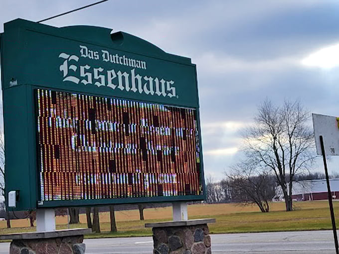 The roadside sign stands as a beacon for hungry travelers, promising relief from fast food monotony and a return to meals made with patience.