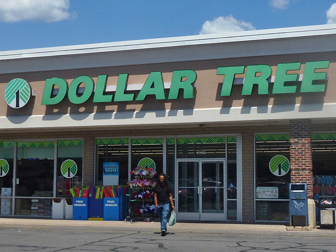 The Dollar Tree welcome wagon – where your shopping journey begins with the promise of discoveries that feel like winning.