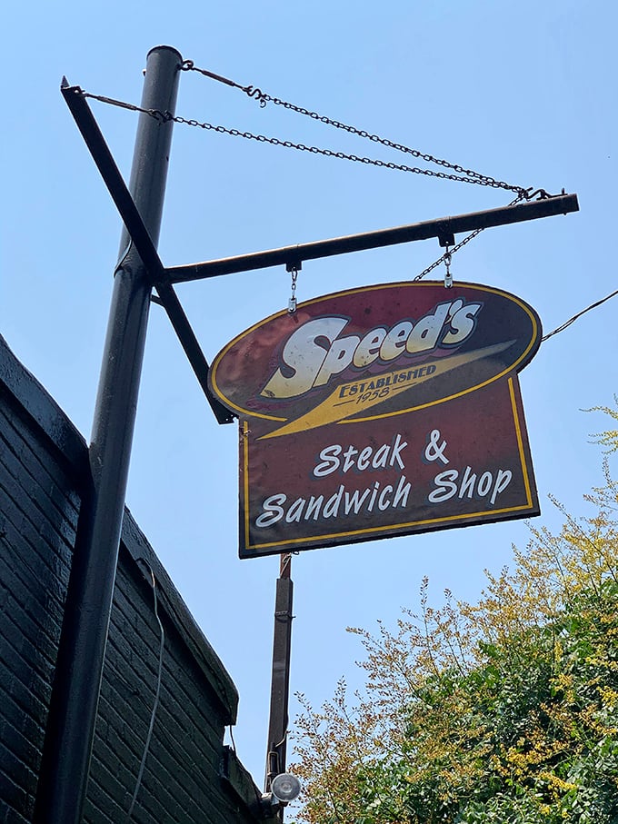 The sign swinging gently in the Lancaster breeze – a beacon of hope for the hungry and a landmark for the sandwich-enlightened.