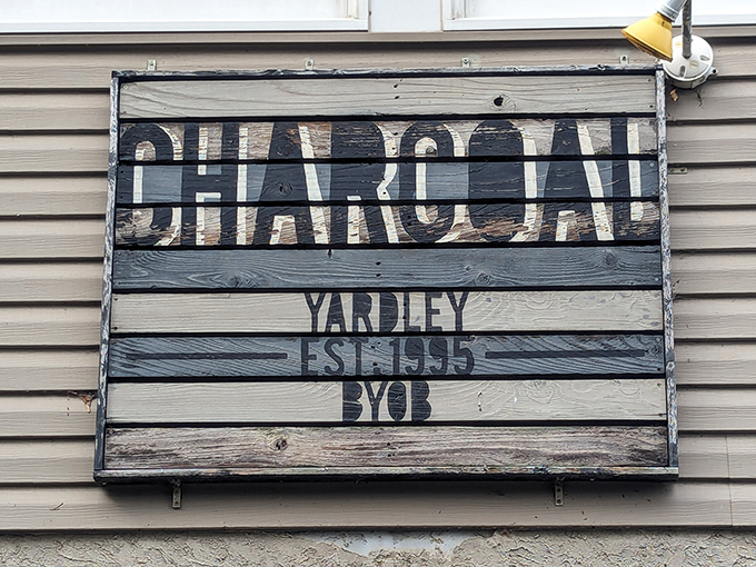 Established 1995 and still drawing crowds. This weathered wooden sign has become a beacon for food lovers throughout Pennsylvania.