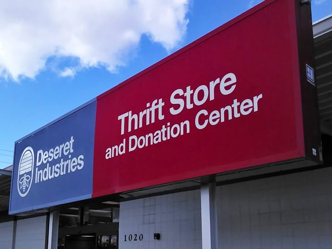 The iconic blue and red sign: a beacon for bargain hunters. Like the North Star for those navigating the seas of secondhand shopping.