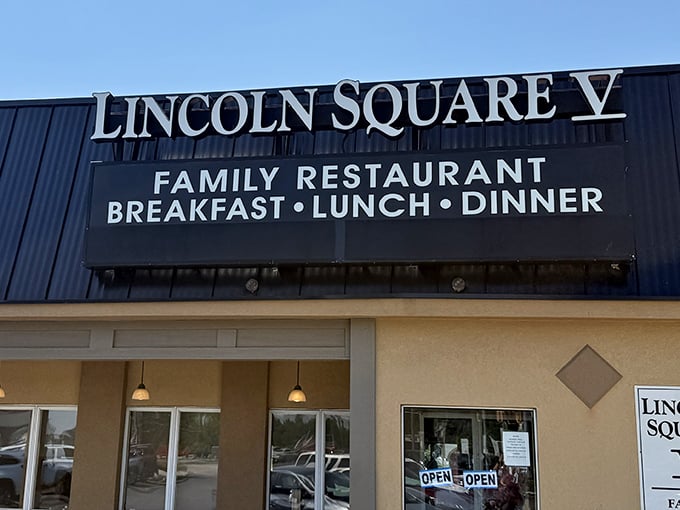 The sign glows like a beacon for hungry travelers – "Family Restaurant" promising exactly what we're all looking for: good food without pretension. 