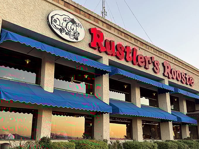 The restaurant's exterior promises Western adventure before you even park your car. That sign has welcomed hungry Arizonans for generations.