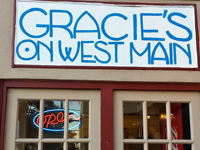 That iconic blue sign announces you've arrived at the promised land of comfort food—no ruby slippers required, just an appetite.