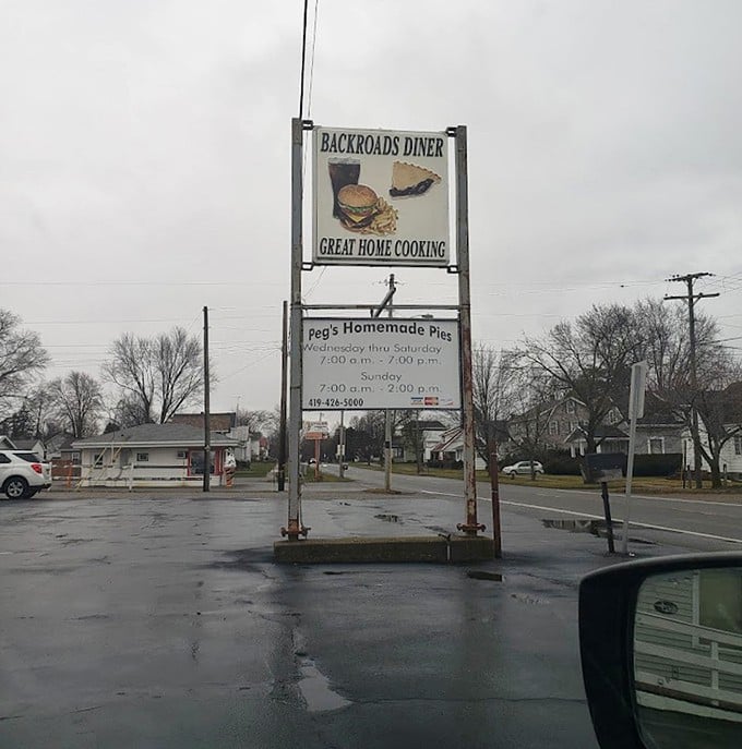 "Backroads Diner" – the sign might say one thing, but locals know this spot by the quality of its homemade pies and welcoming atmosphere.