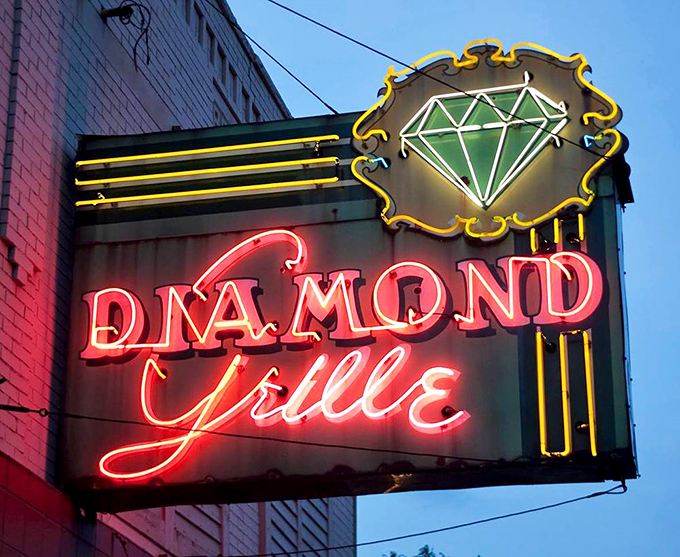A sign that's become as iconic to Akron as LeBron. That diamond promises culinary treasures within—and unlike some jewelry stores, this one delivers.