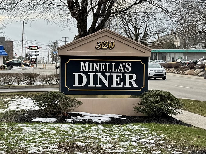The sign stands proud through Pennsylvania winters, a landmark for locals and a promise to visitors: authentic diner goodness awaits inside.
