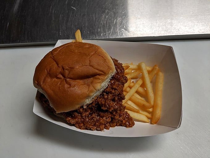 The Sloppy Joe—childhood memories on a bun. This messy masterpiece proves that sometimes the simplest foods create the most enduring pleasures.