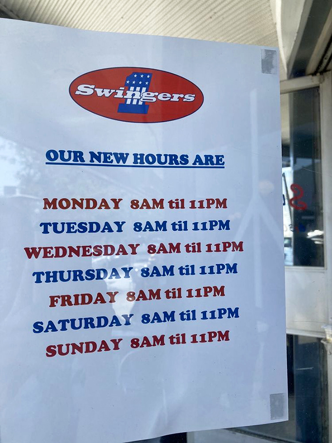 Hours that understand hunger doesn't follow a schedule – open daily from 8am to 11pm for all your comfort food emergencies.