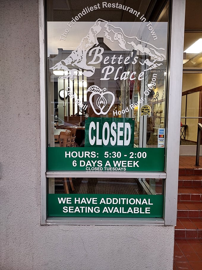 The Friendliest Restaurant in Town isn't just a slogan on the glass—it's a promise Bette's Place delivers six days a week (everyone needs a Tuesday off).