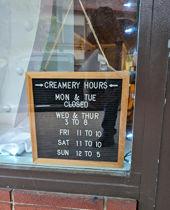 These aren't just business hours—they're windows of opportunity for ice cream enlightenment, strategically designed to be there when your sweet tooth calls.