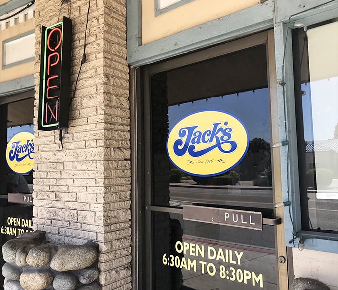 The entrance promises "OPEN DAILY" – three syllables that translate to "We'll be here with coffee and pancakes when you need us most."