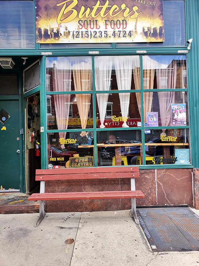 Behind those curtained windows lies Philadelphia's best-kept soul food secret, waiting for your discovery.