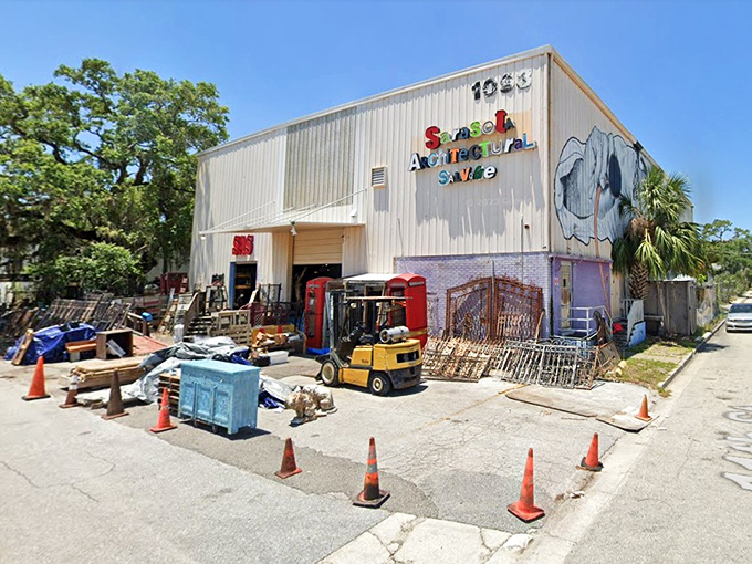 The storefront promises adventures in architectural archaeology, where every visit yields unexpected discoveries and delightful surprises ahead.