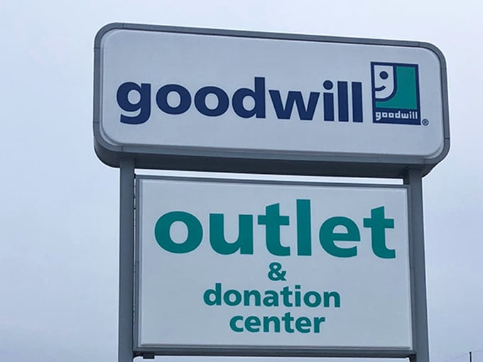 The sign that launched a thousand bargains. "Outlet & Donation Center" – six syllables that spell retail therapy for the budget-conscious.