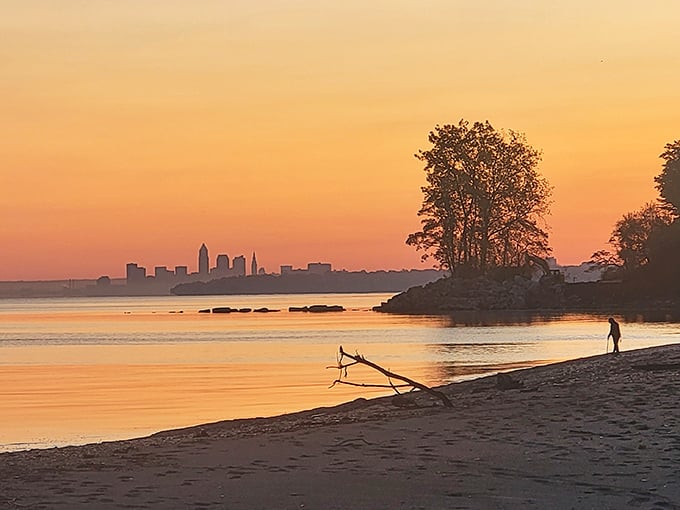 Dawn patrol at Huntington Beach—when early risers are rewarded with solitude, serenity, and the gentle whisper of Lake Erie waking up.
